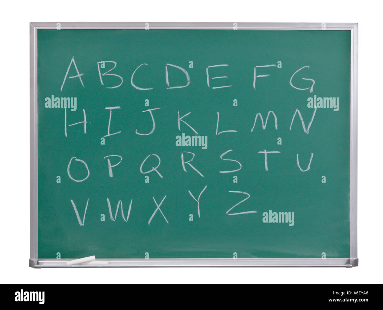 Alphabet written on chalkboard Stock Photo - Alamy