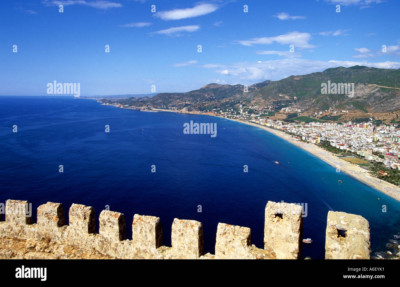 turkey anatolia mediterranean coast alanya a view of cleopatras beach ...