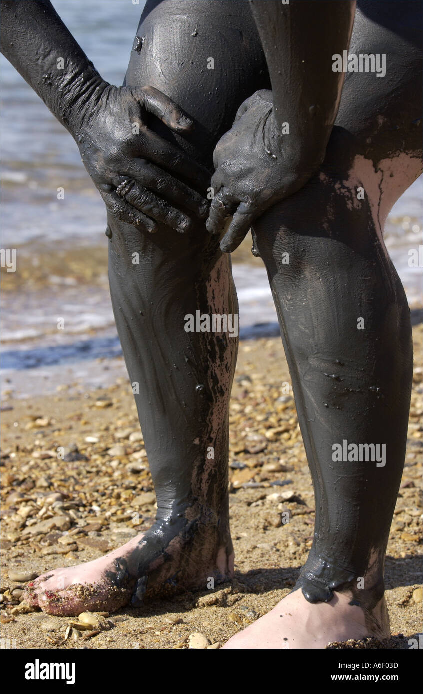 Mud bath the Dead Sea Jordan Stock Photo - Alamy