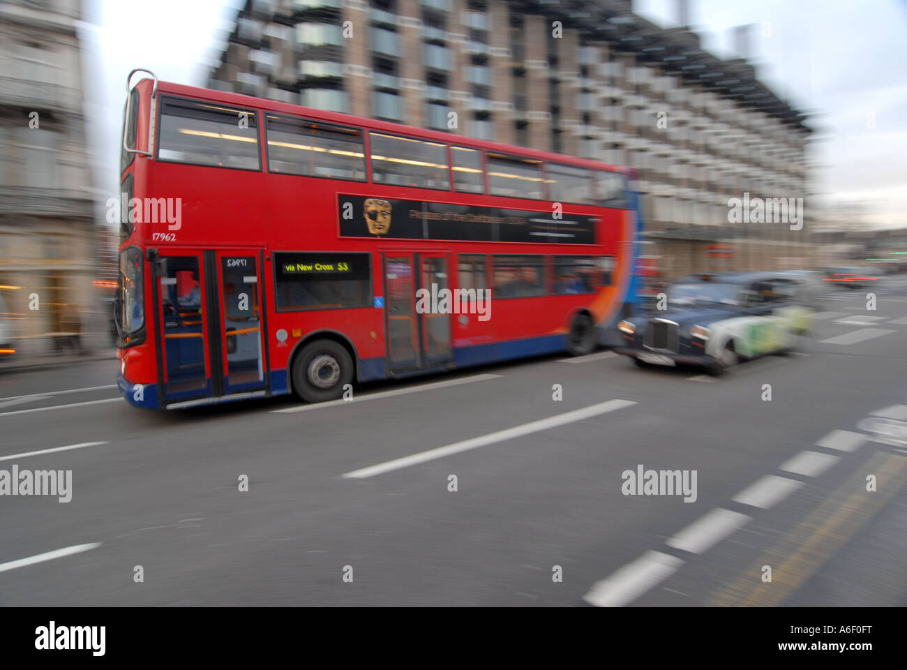 Panning double decker bus hi-res stock photography and images - Alamy