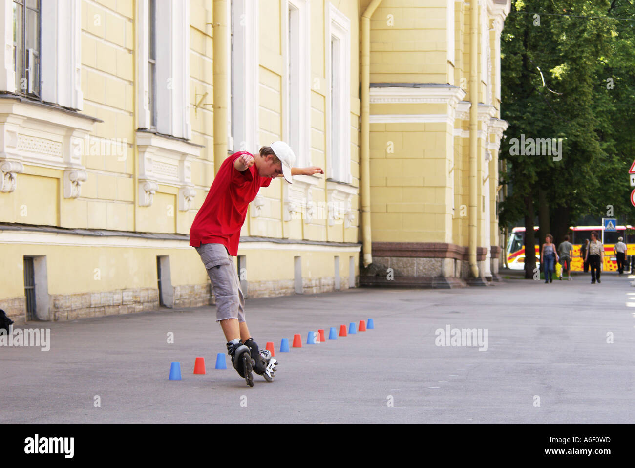 Inline skater in the street Russia Stock Photo - Alamy
