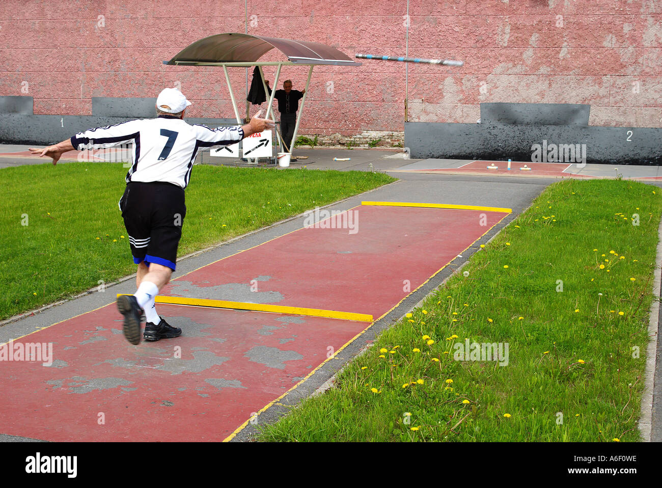 How to play gorodki a traditional Russian folk game Stock Photo - Alamy