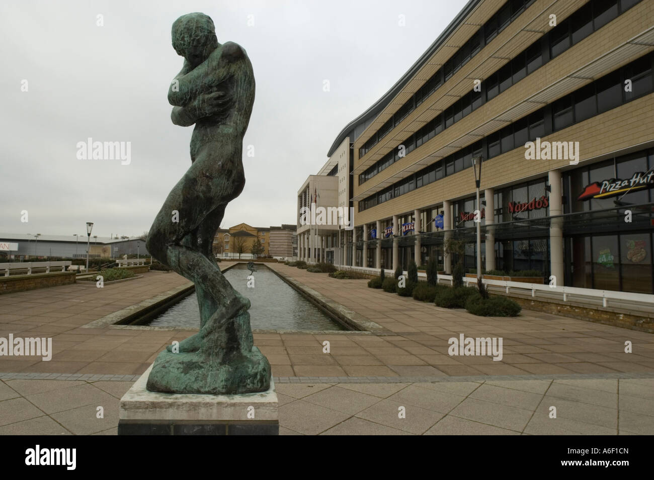 Auguste Rodin's Eve, in the watergardens, Harlow town, Essex, UK Stock ...