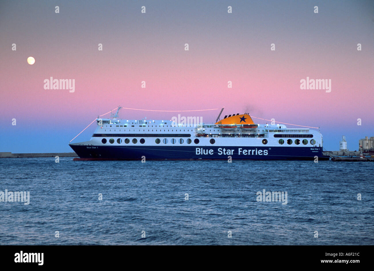 Blue Star Ferries Rodos Rhodes Greece Stock Photo - Alamy