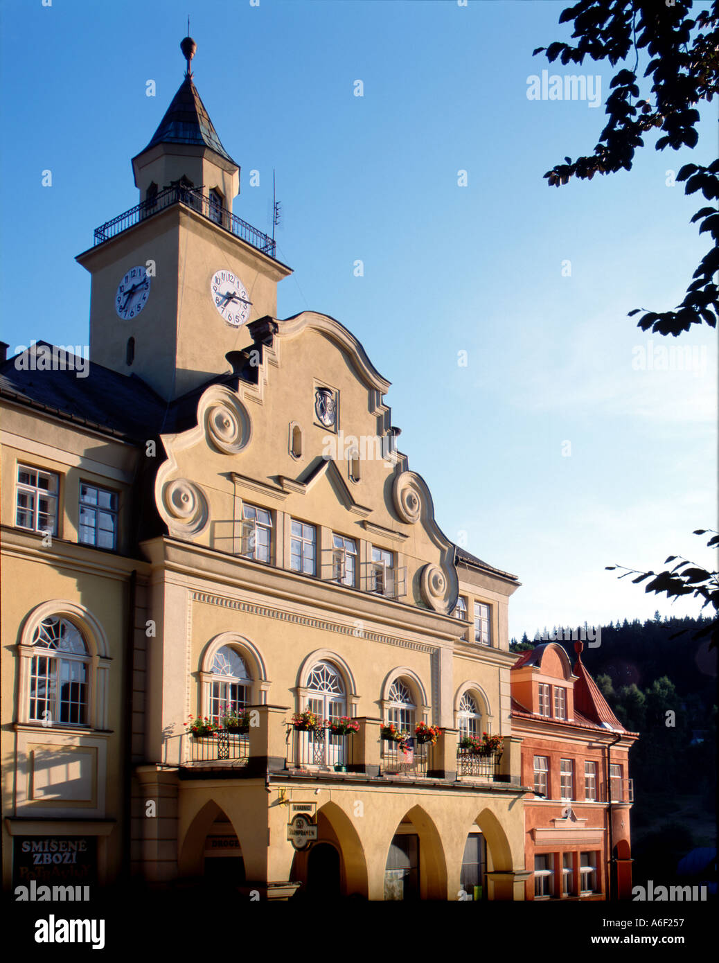 Town Hall at Janov Nad Nisou Jizerske Hory Czech Republic northern ...