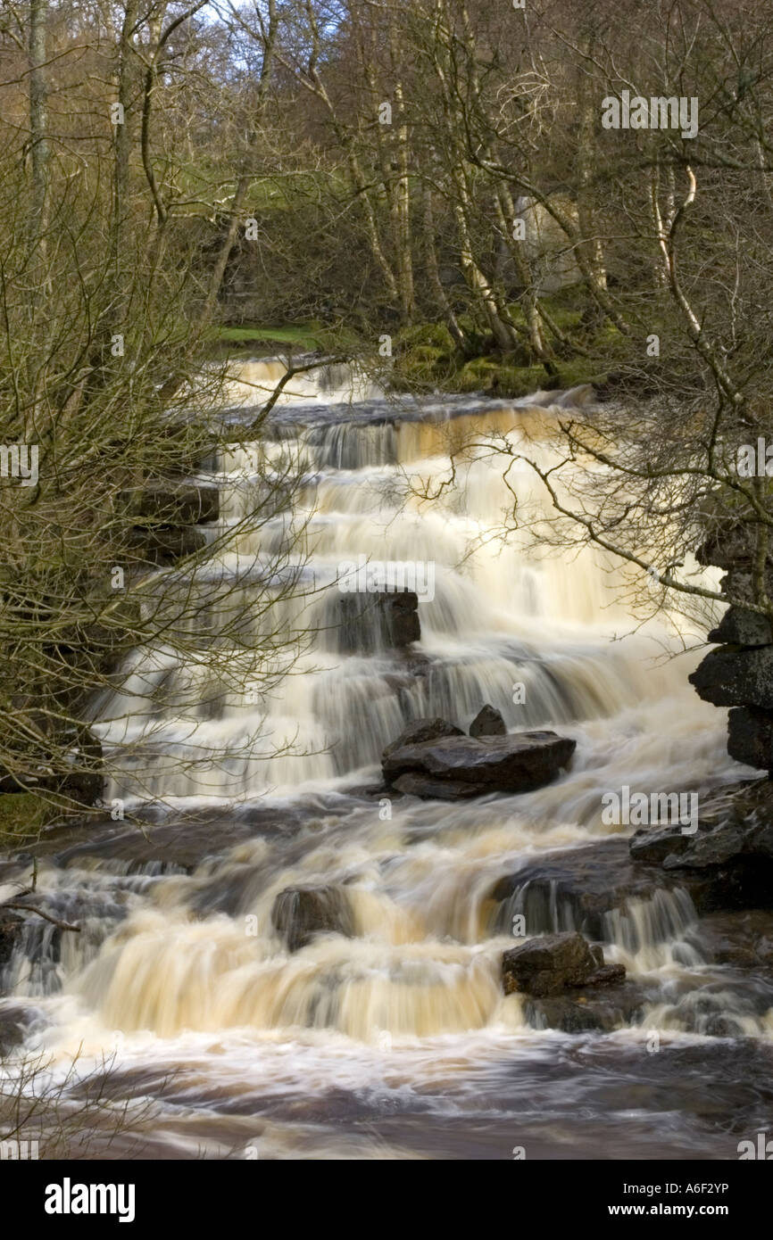waterfall cascading over rocks Yorkshire Dales Stock Photo - Alamy