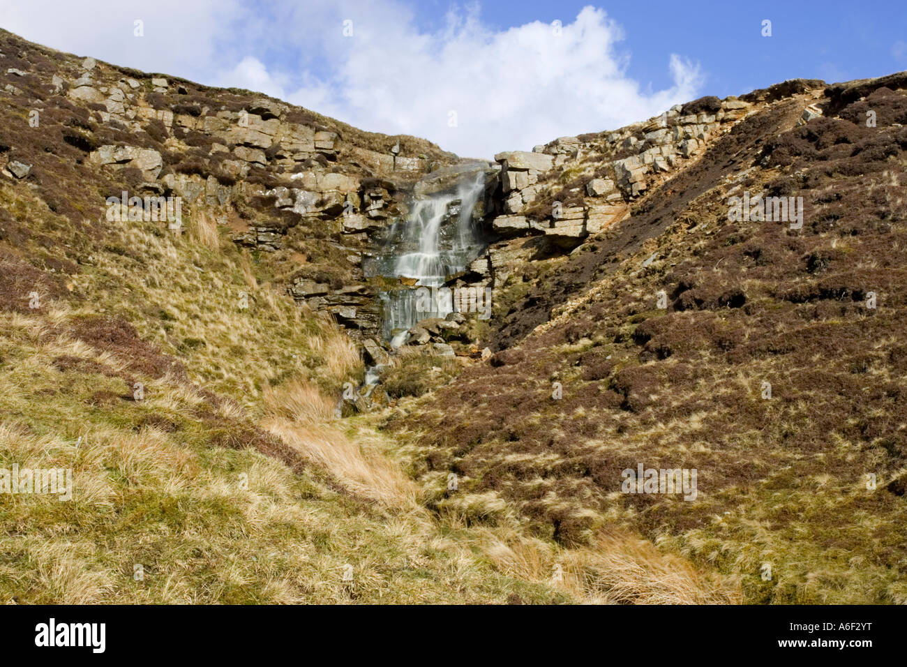 waterfall cascading over rocks Yorkshire Dales Stock Photo - Alamy