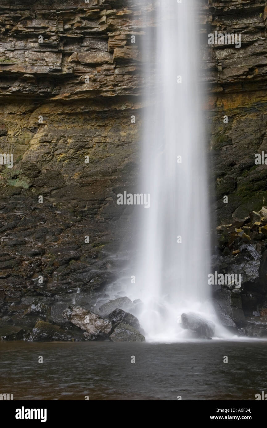 waterfall cascading at Hardraw Force Hardraw Yorkshire Dales Stock ...