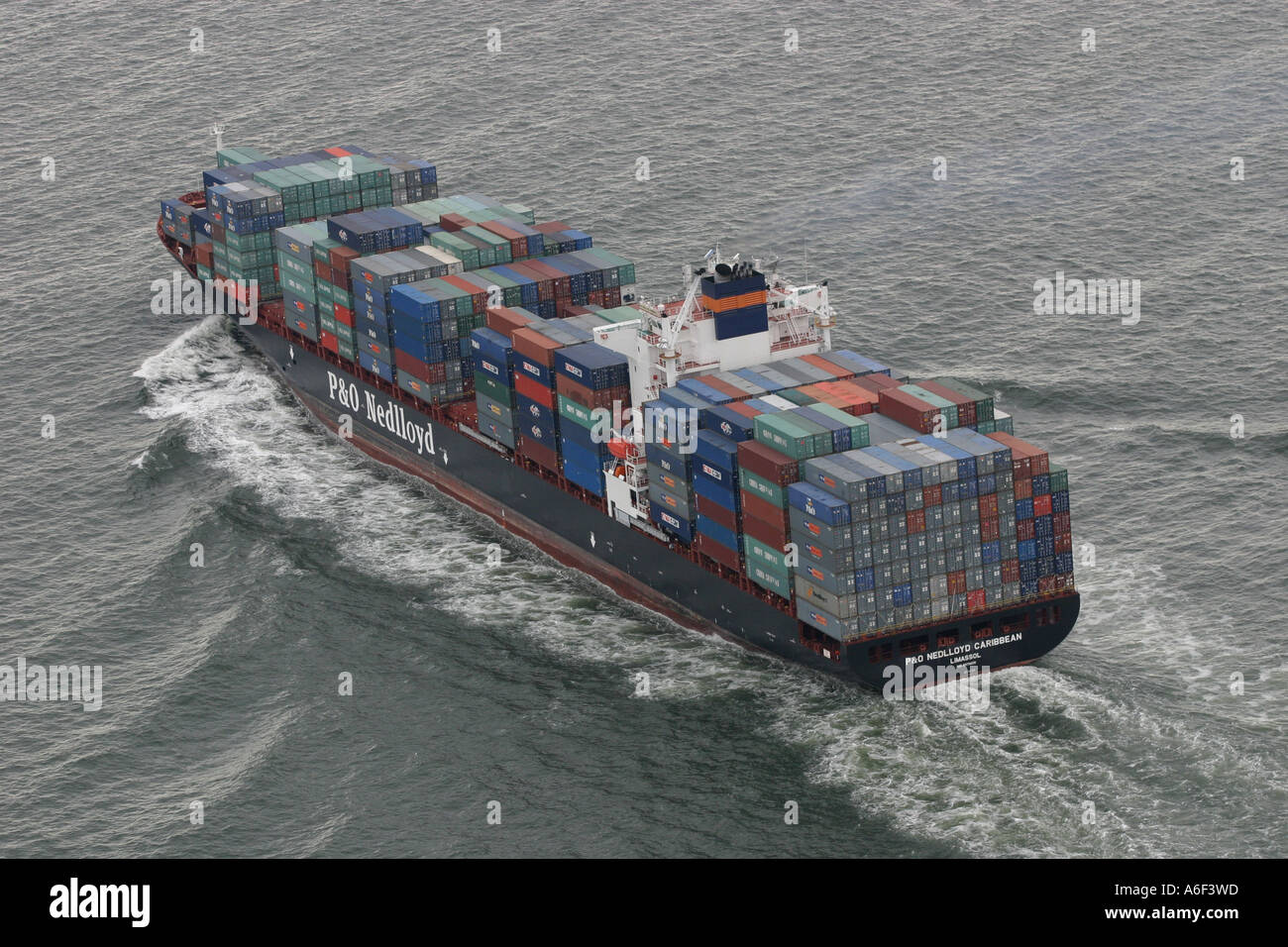 Aerial view of container ship in New York Harbor, U.S.A Stock Photo - Alamy