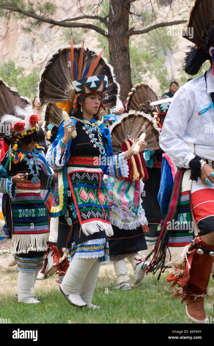 Zuni Pueblo Dancers preforming traditional dances at Bandelier National ...