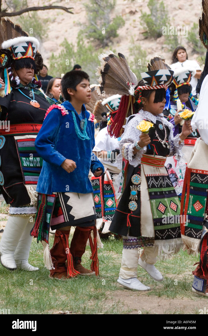 Zuni Pueblo Dancers preforming traditional dances at Bandelier National ...