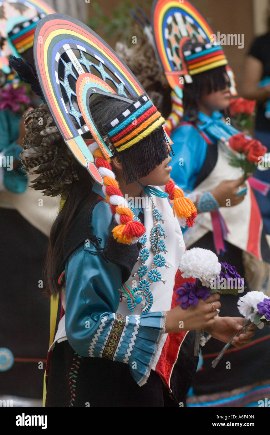 Zuni Pueblo Dancers preforming traditional dances at Bandelier National ...