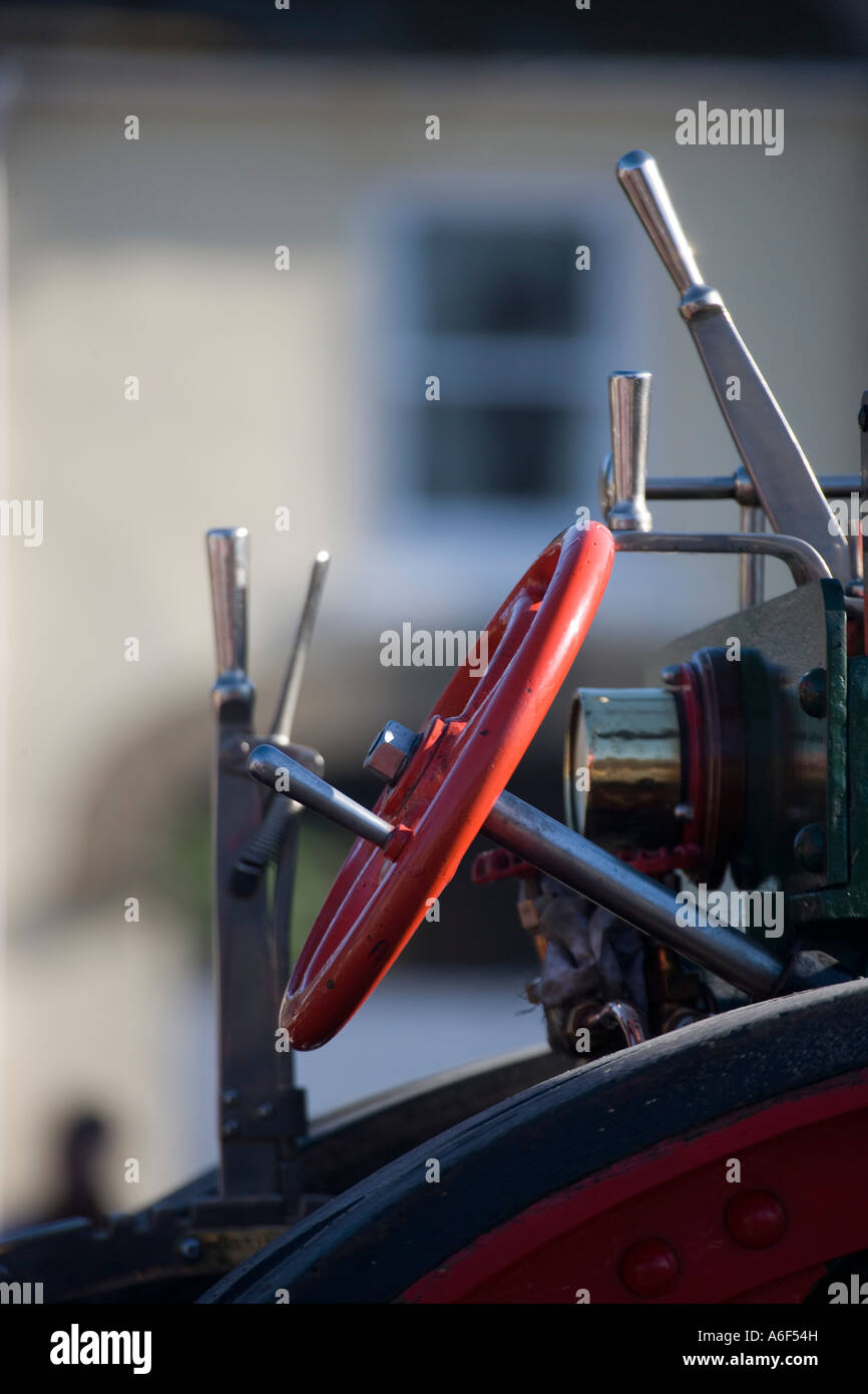 Steering wheel on a traction engine at the annual Masham Steam Engine ...
