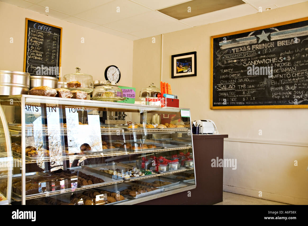 TEXAS Austin Pasties and cookies in display case menu on chalkboard ...
