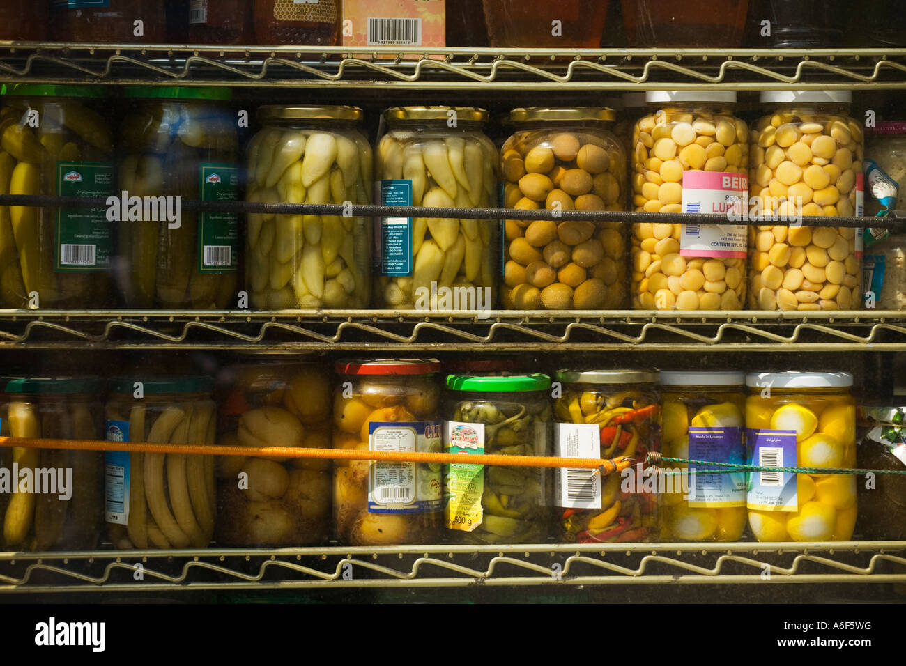 CHICAGO Illinois Food products on shelves in Middled Eastern grocery ...
