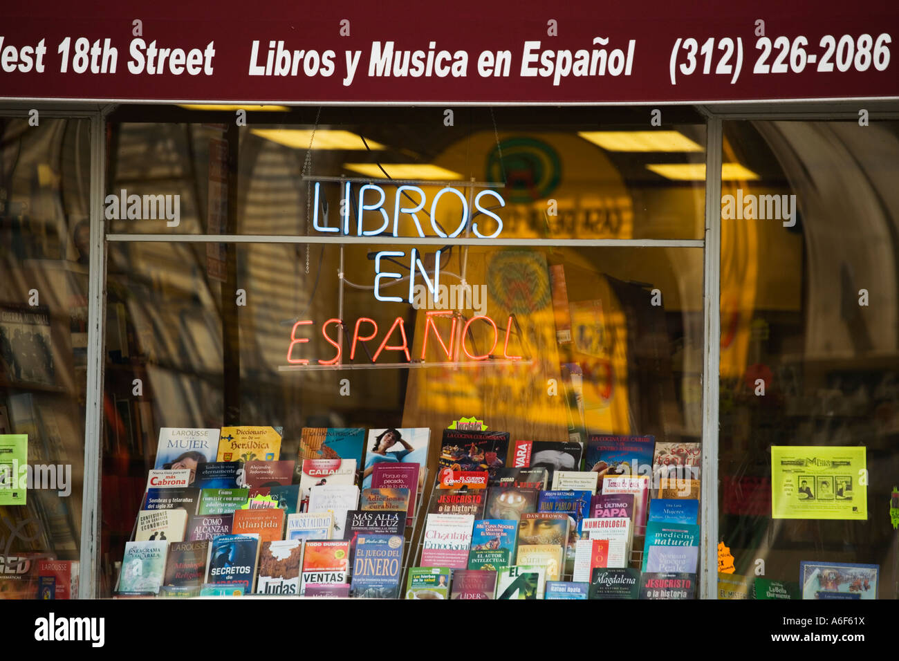 ILLINOIS Chicago Books in Spanish neon sign Pilsen neighborhood book ...