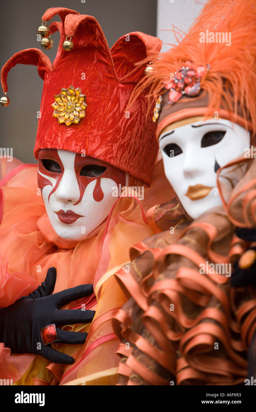 Customed carnival revelers in Venice Italy Stock Photo - Alamy