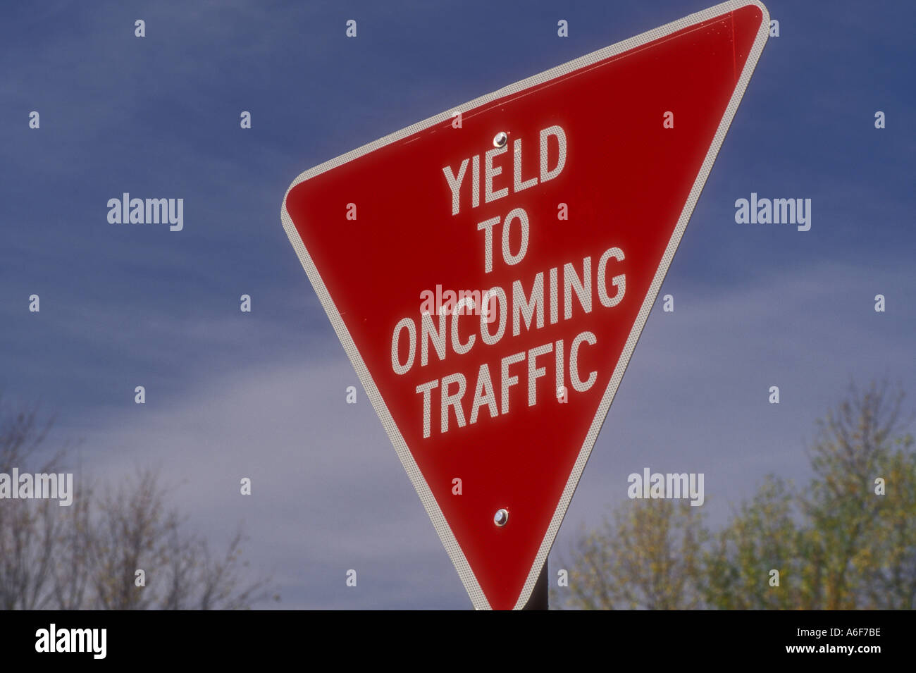Yield oncoming traffic sign hi-res stock photography and images - Alamy