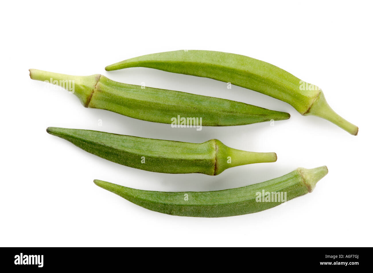 Vegetable Four Lady Finger with white background Stock Photo - Alamy