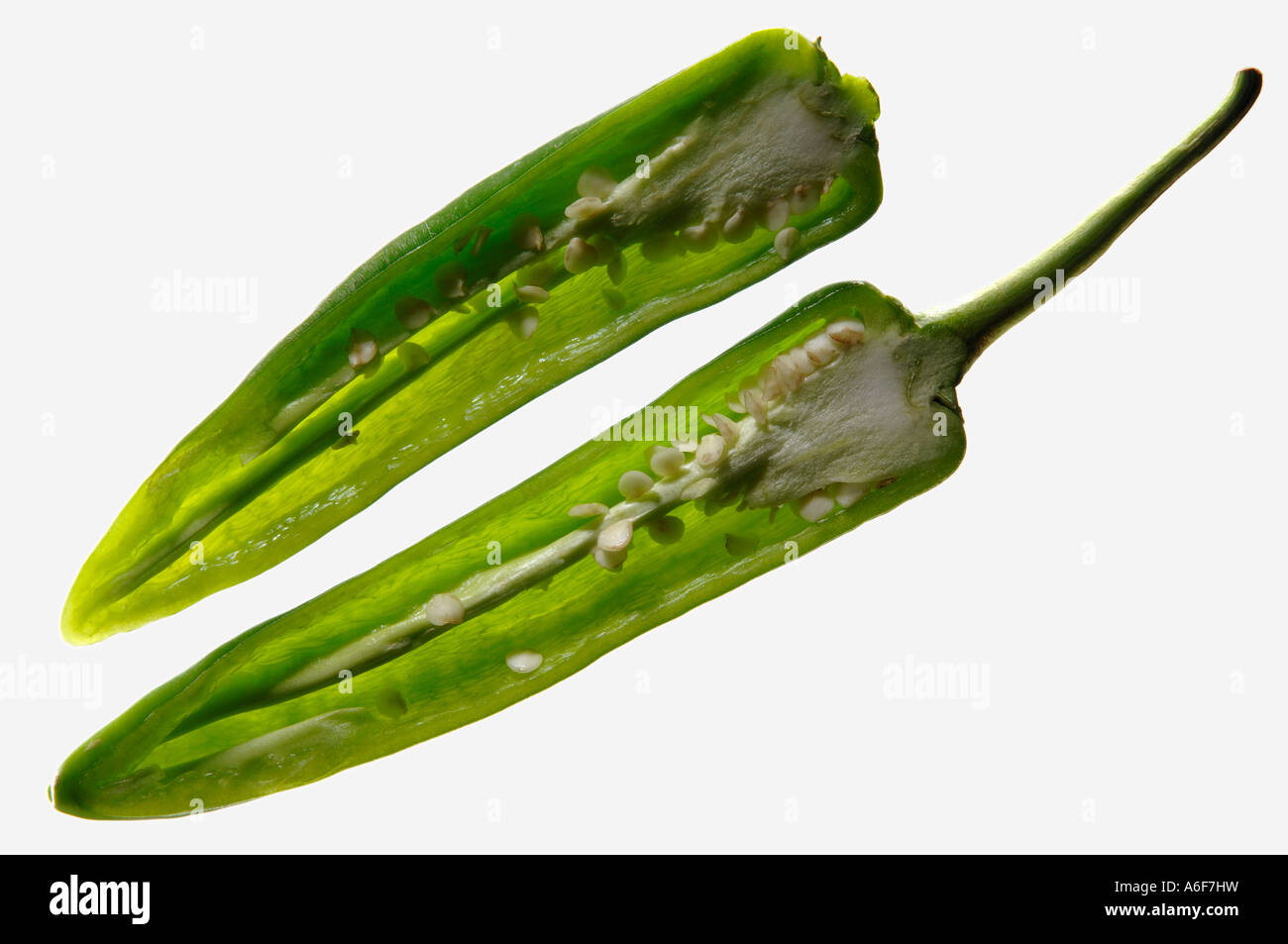 Vegetable Two Lady Finger Slices with white background Stock Photo - Alamy