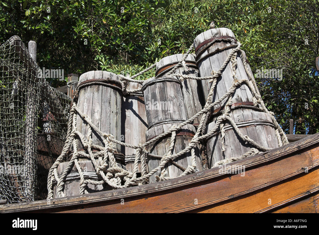 Barrels on Viking ship in Norwegian section of EPCOT Center, World ...