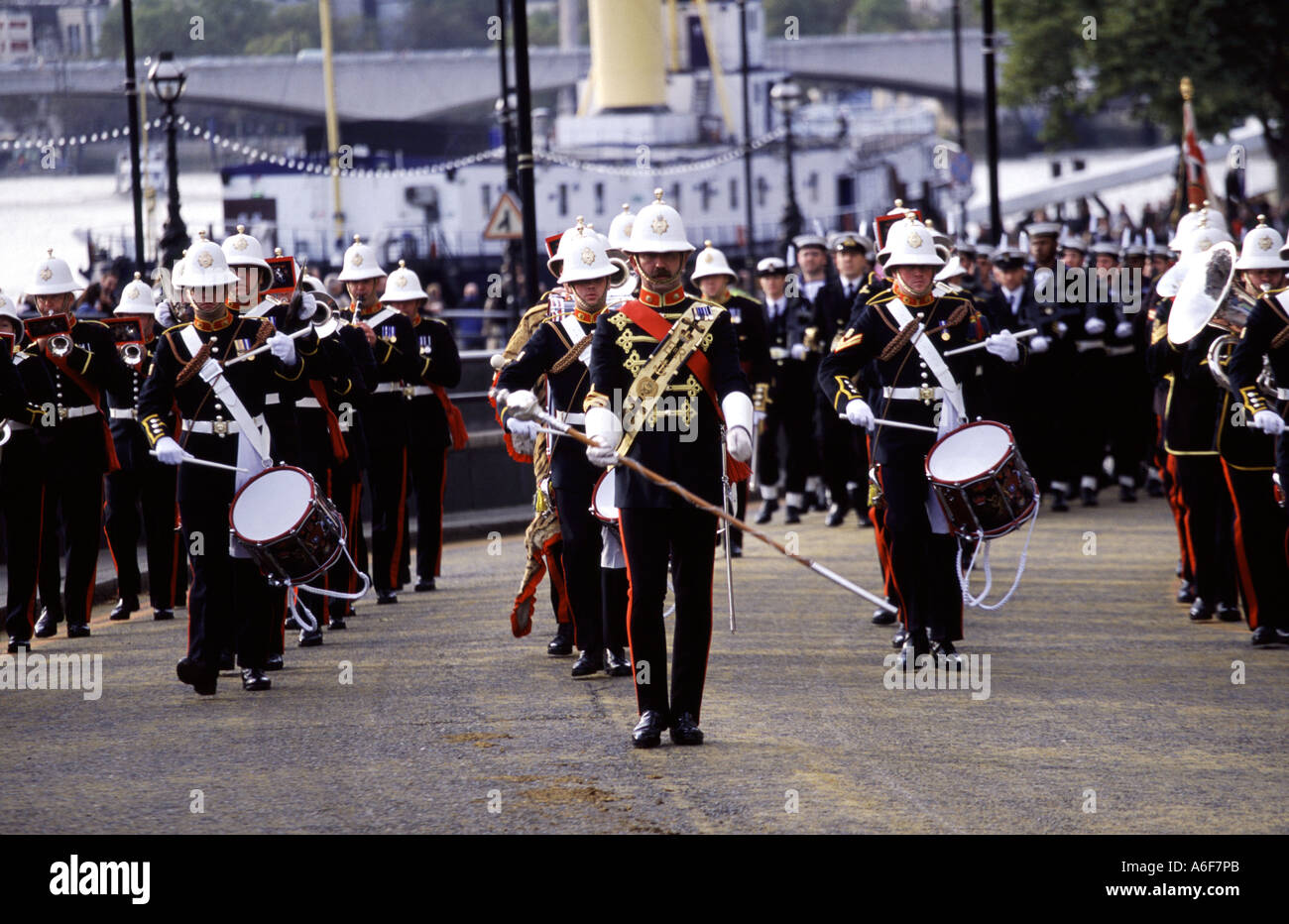 Royal Marines marching band in the Lord Mayors Show parade, November ...