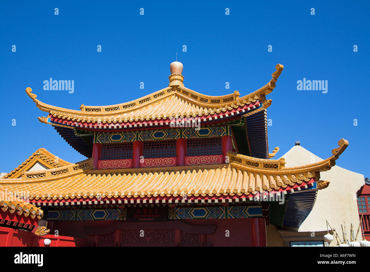 Roof of building in Chinese section of EPCOT Center, World Showcase ...