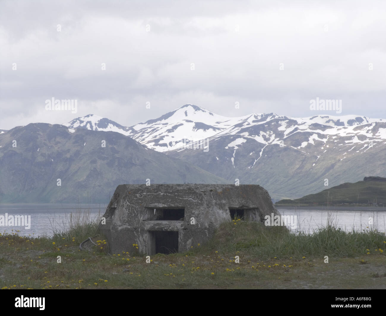 WWII pillboxes on Dutch Harbor in Alaska Stock Photo - Alamy