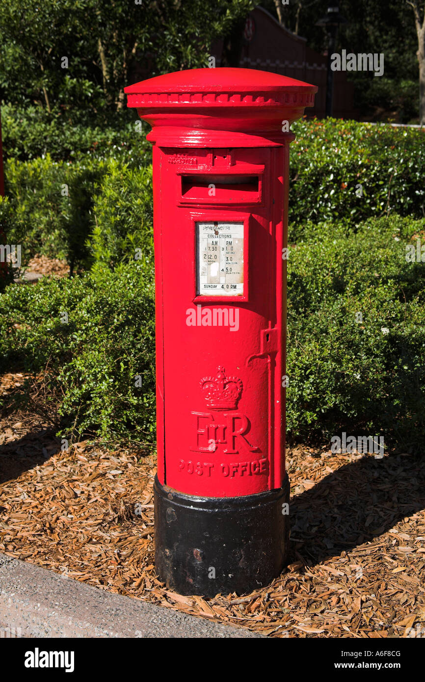 Red post box, English section of EPCOT Center, World Showcase, Disney ...