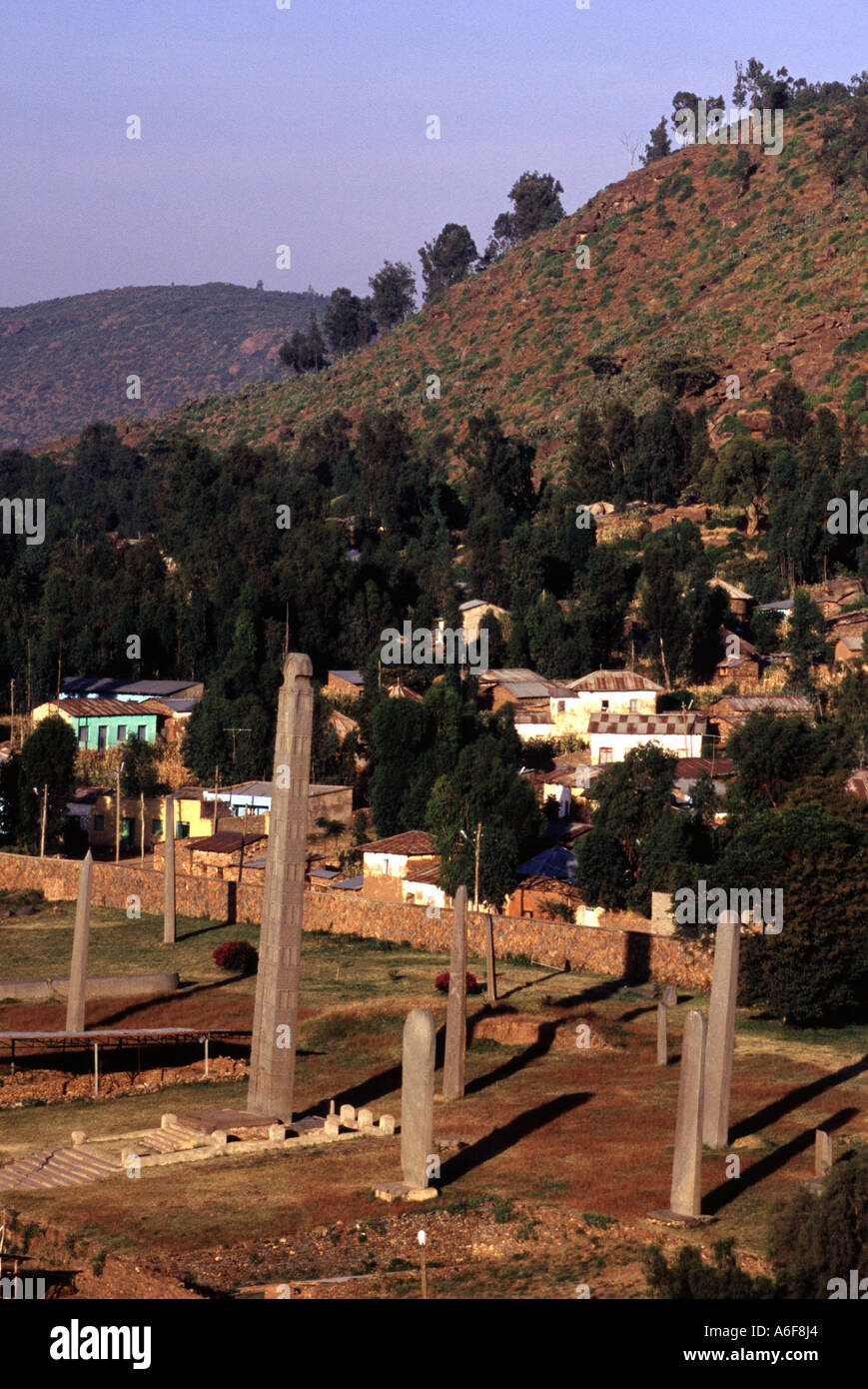 View over the stelae field at Axum, Tigray, Ethiopia Stock Photo - Alamy