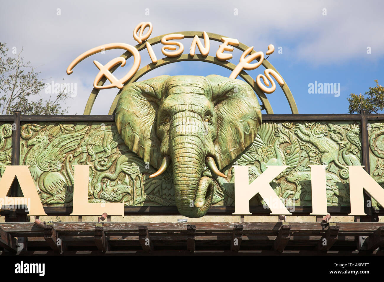 Model of an elephant at the entrance to Animal Kingdom, Disney World ...