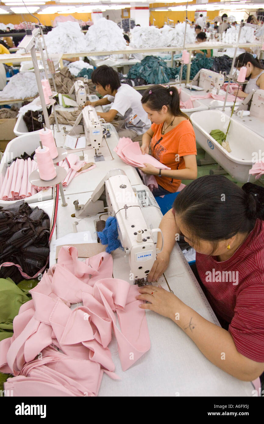 SHENZHEN GUANGDONG PROVINCE CHINA Workers in a garment factory in city ...