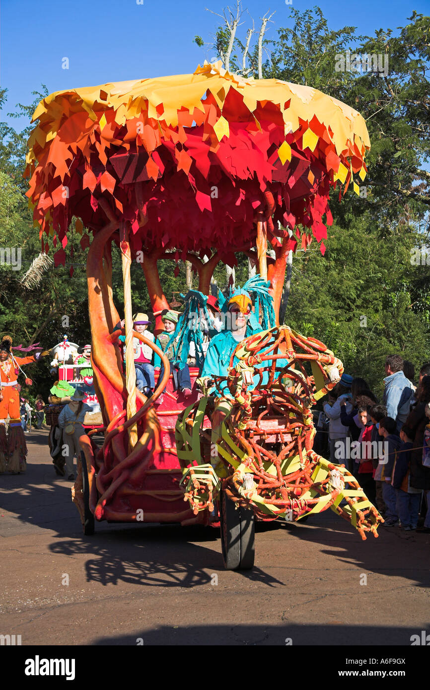 Colourful float, Mickey’s Jammin Jungle Parade, Animal Kingdom, Disney ...