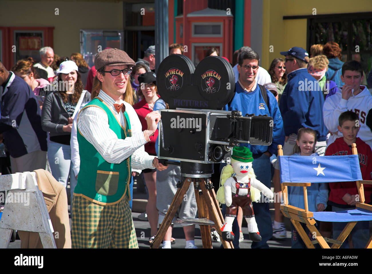 Cameraman actor, In The Can Pictures film set, Sunset Boulevard, Disney ...