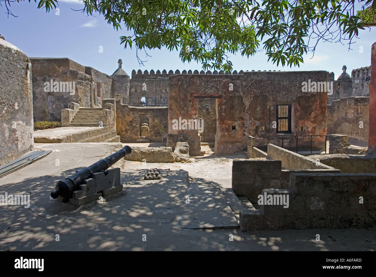 Ramparts of the ancient garrison of Fort Jesus now a museum in Mombasa ...