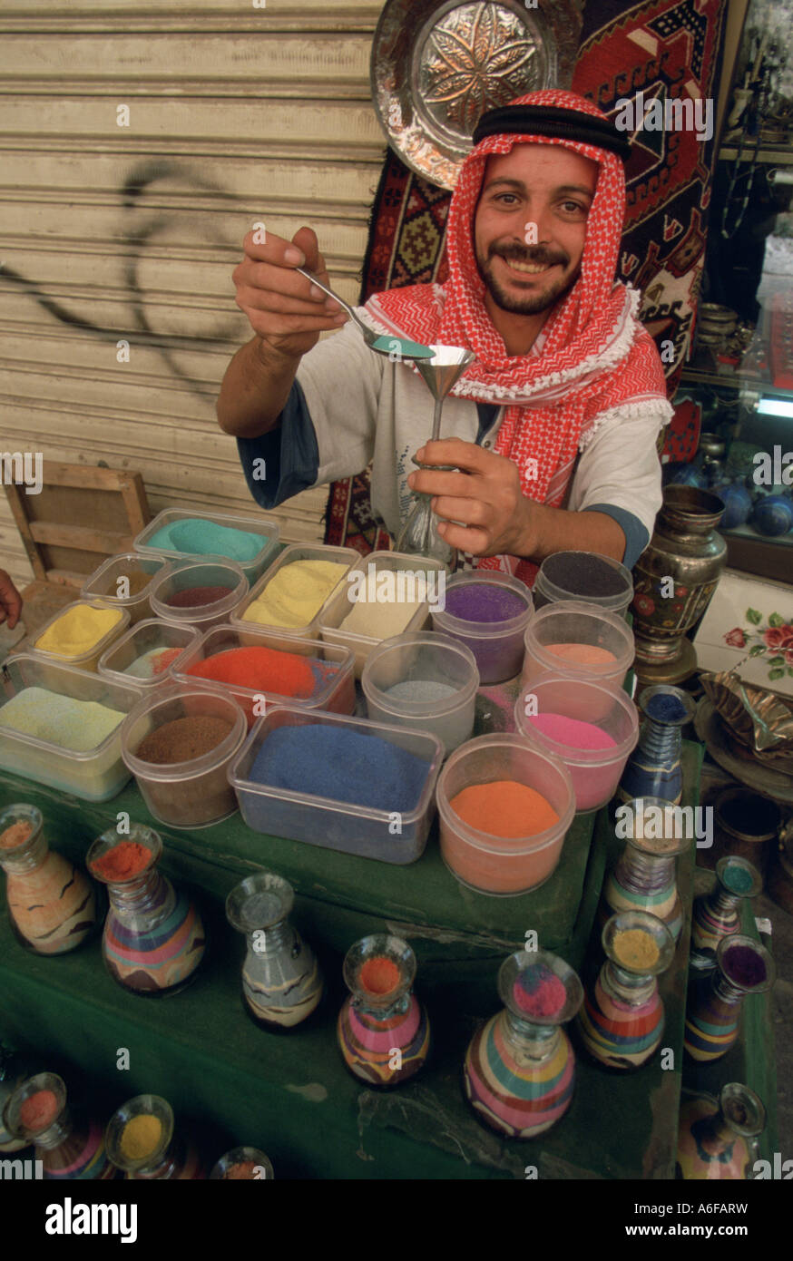 Colored sand artist Damascus Syria Stock Photo - Alamy