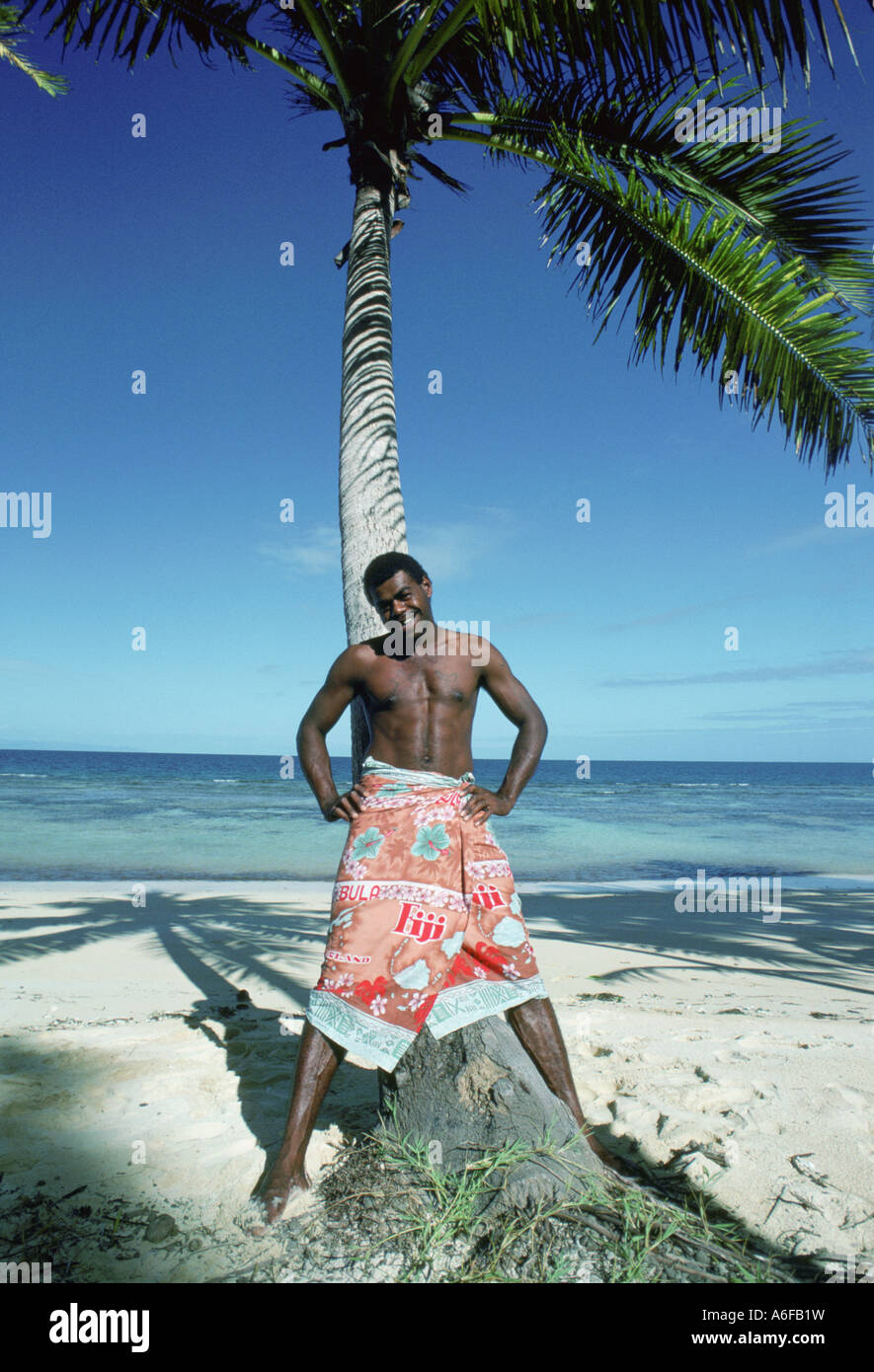 Man in sarong Fiji Stock Photo - Alamy