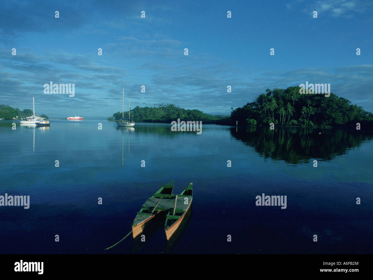 Remote harbor Fiji Stock Photo - Alamy