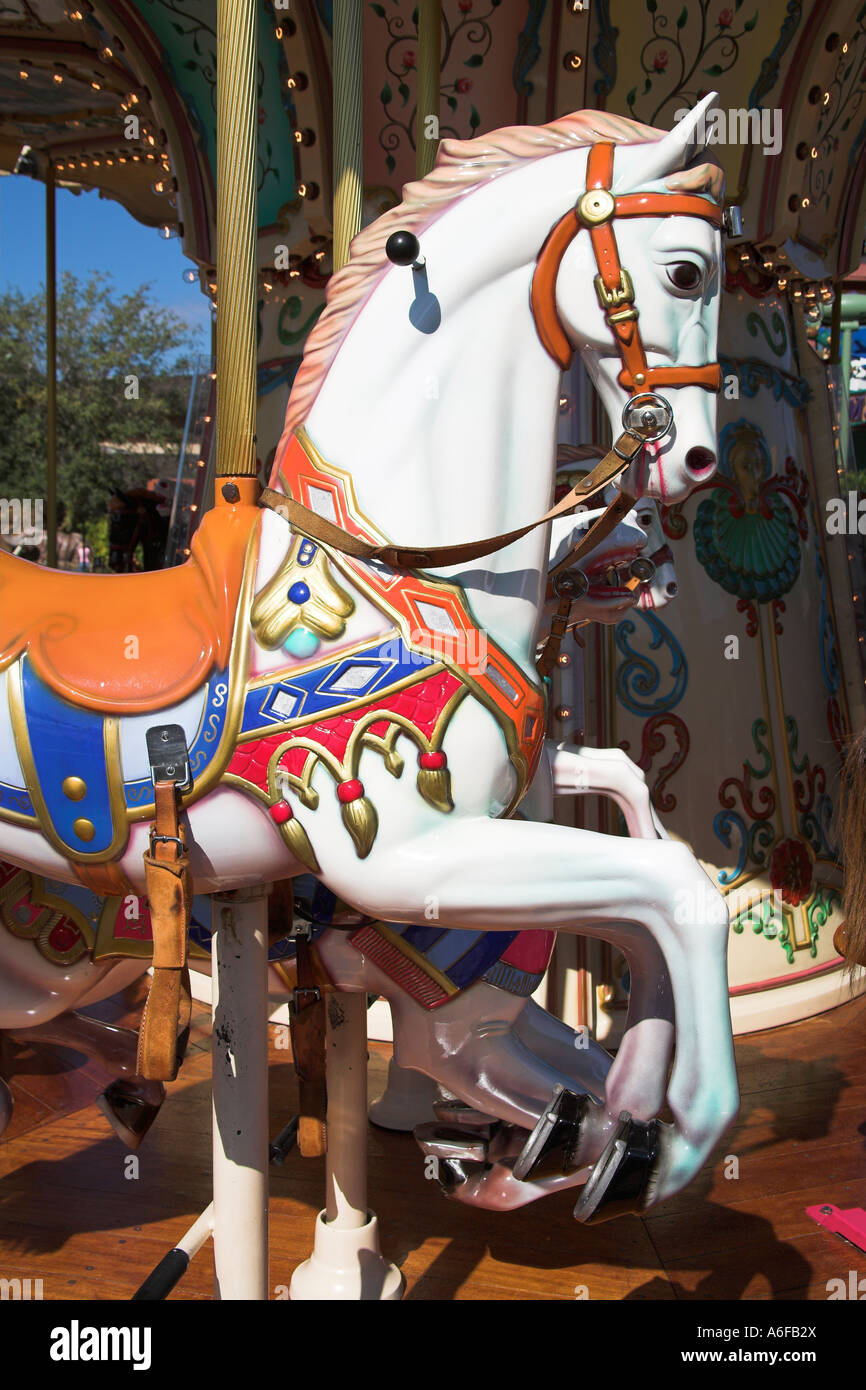Horse on fairground carousel, USA Stock Photo - Alamy