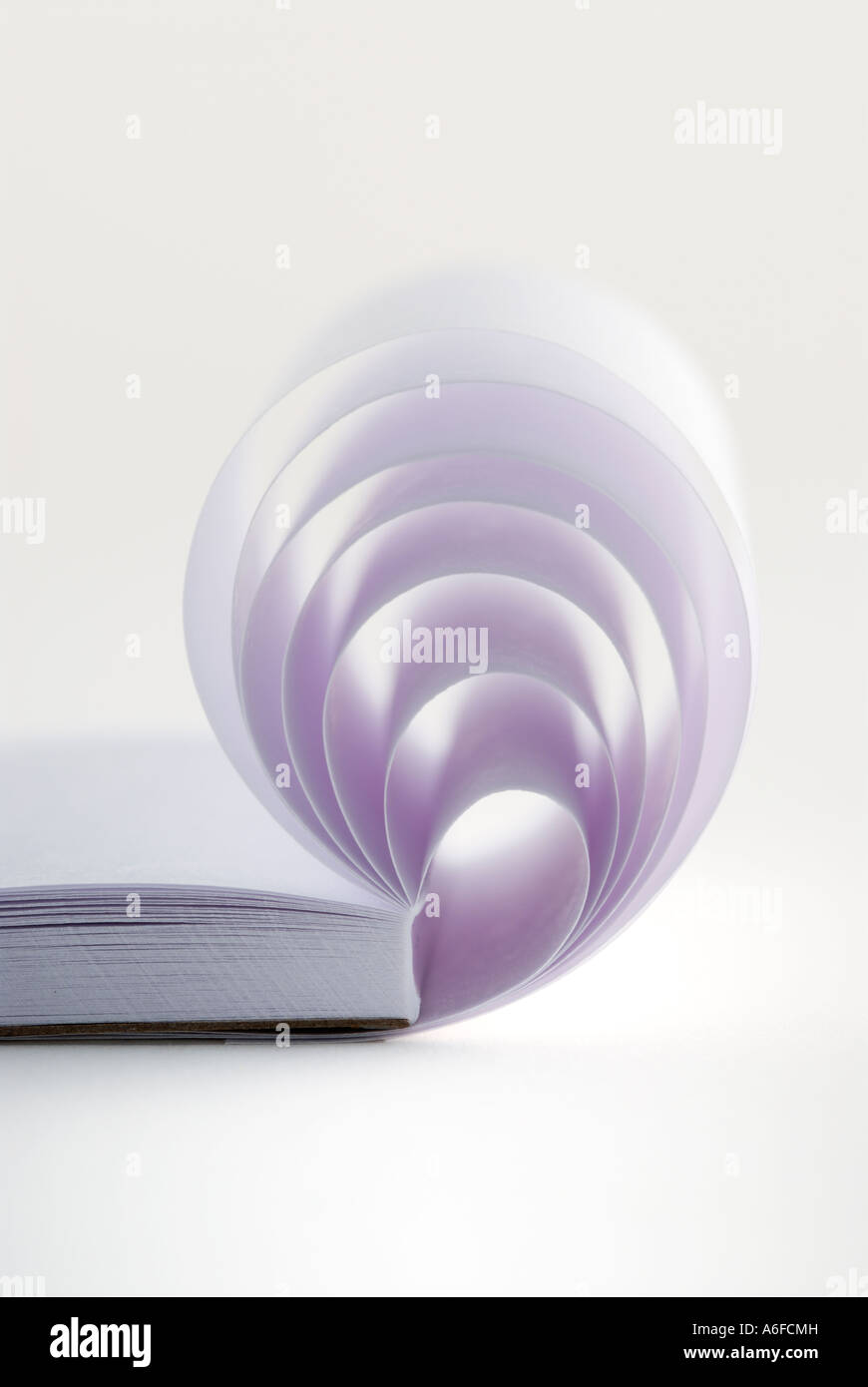 Sideview of notepad with pages folded back Stock Photo - Alamy