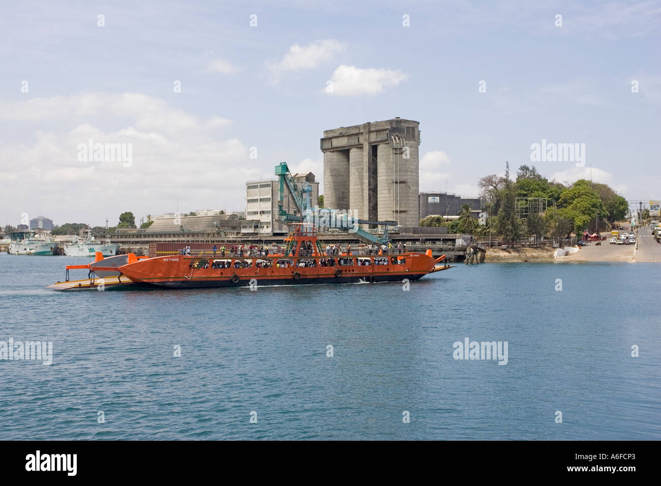 MV Pwani ferry about to dock at Likoni Mombasa Kenya East Africa Stock ...