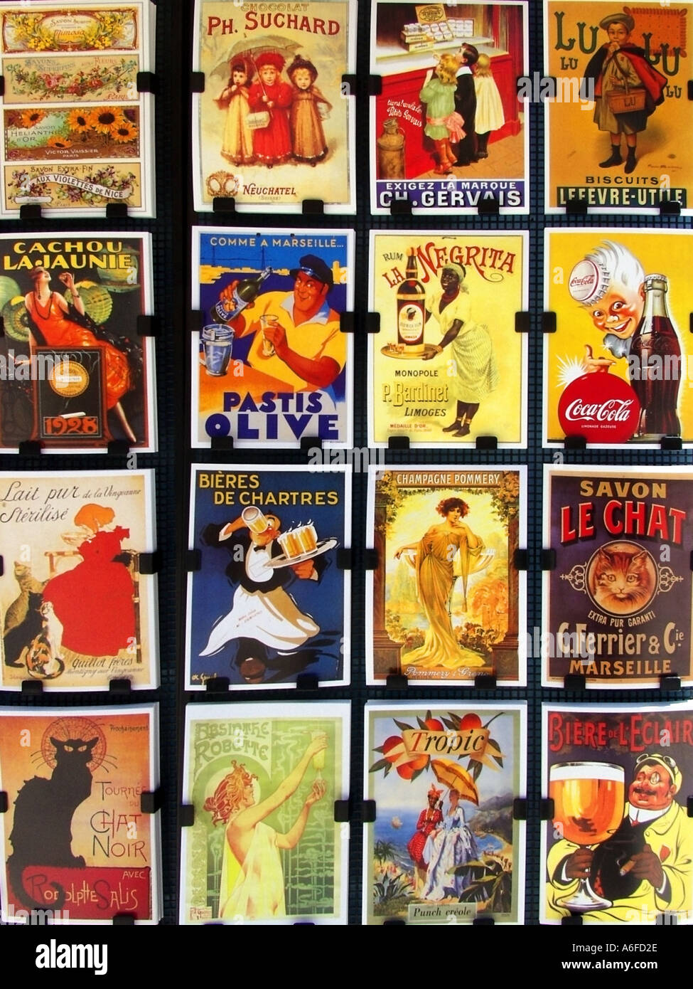 a display of french traditional postcards Stock Photo - Alamy