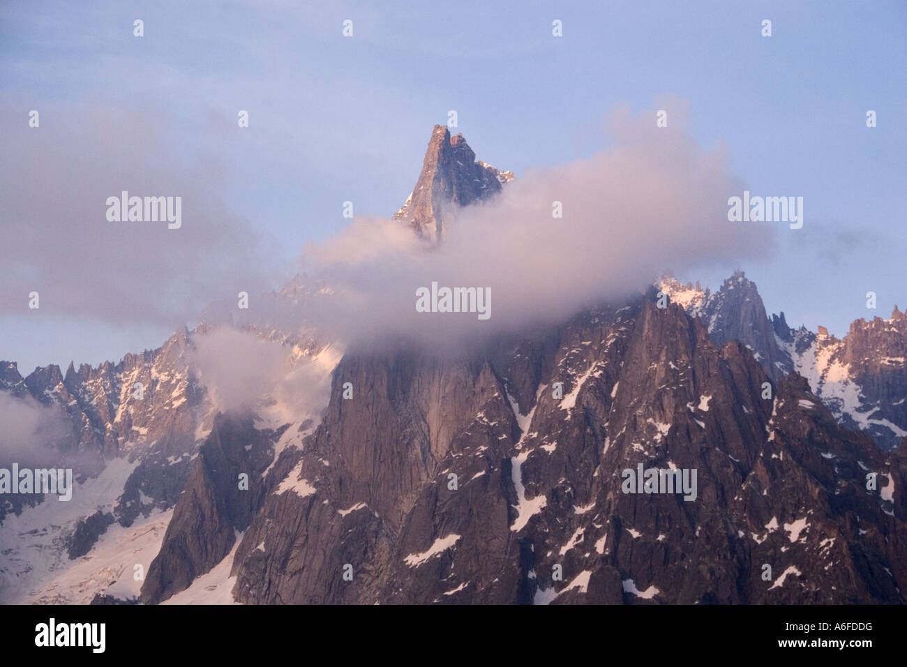The Dru a famous mountain in the French Alps above Chamonix Stock Photo ...