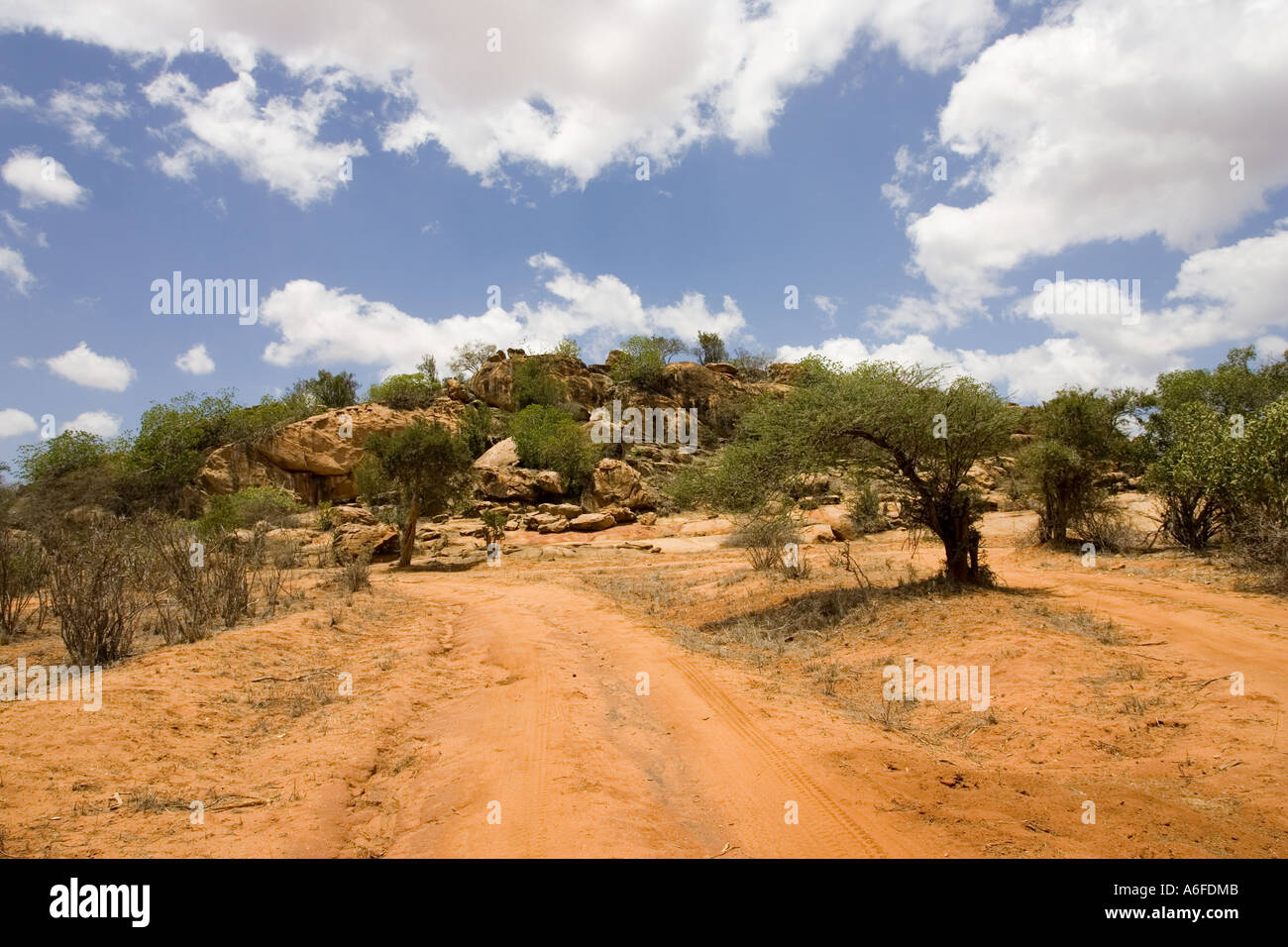 Rock outcrops in Tsavo National Park West Kenya East Africa Stock Photo ...