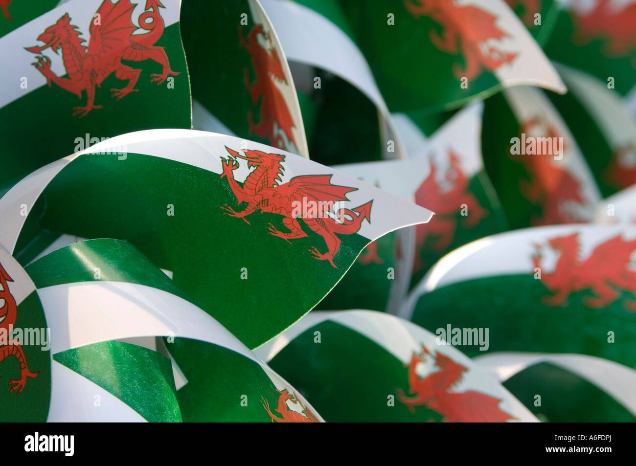 hand held child's windmill with welsh flag and red dragon design Stock ...