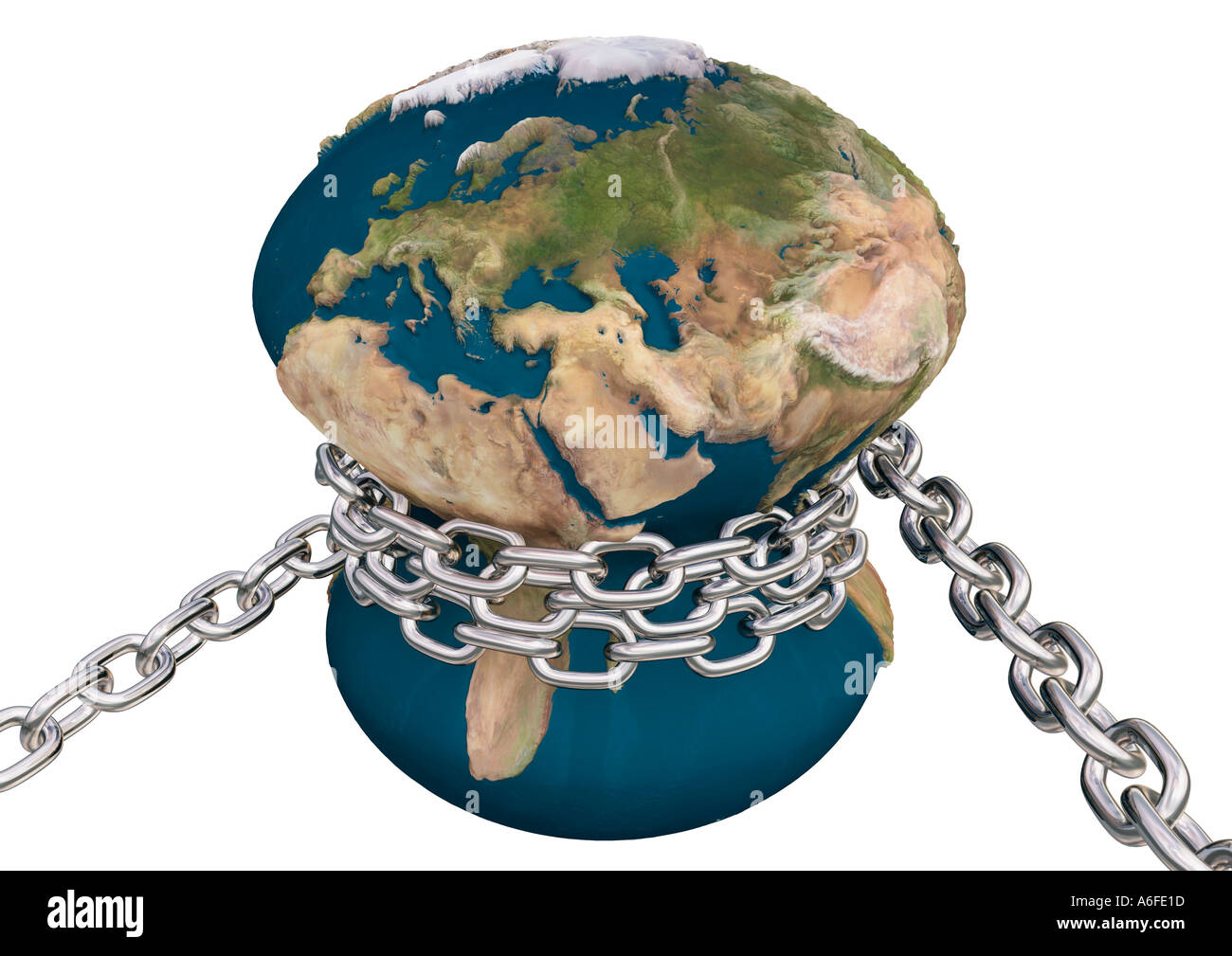 globe with chain around Stock Photo - Alamy