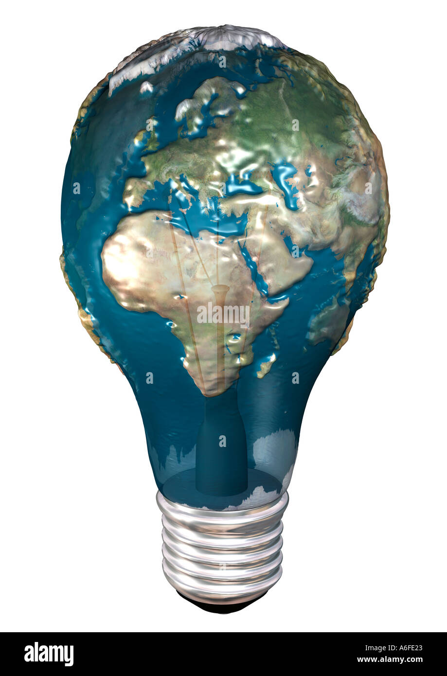 globe earth in shape of bulb light Stock Photo - Alamy
