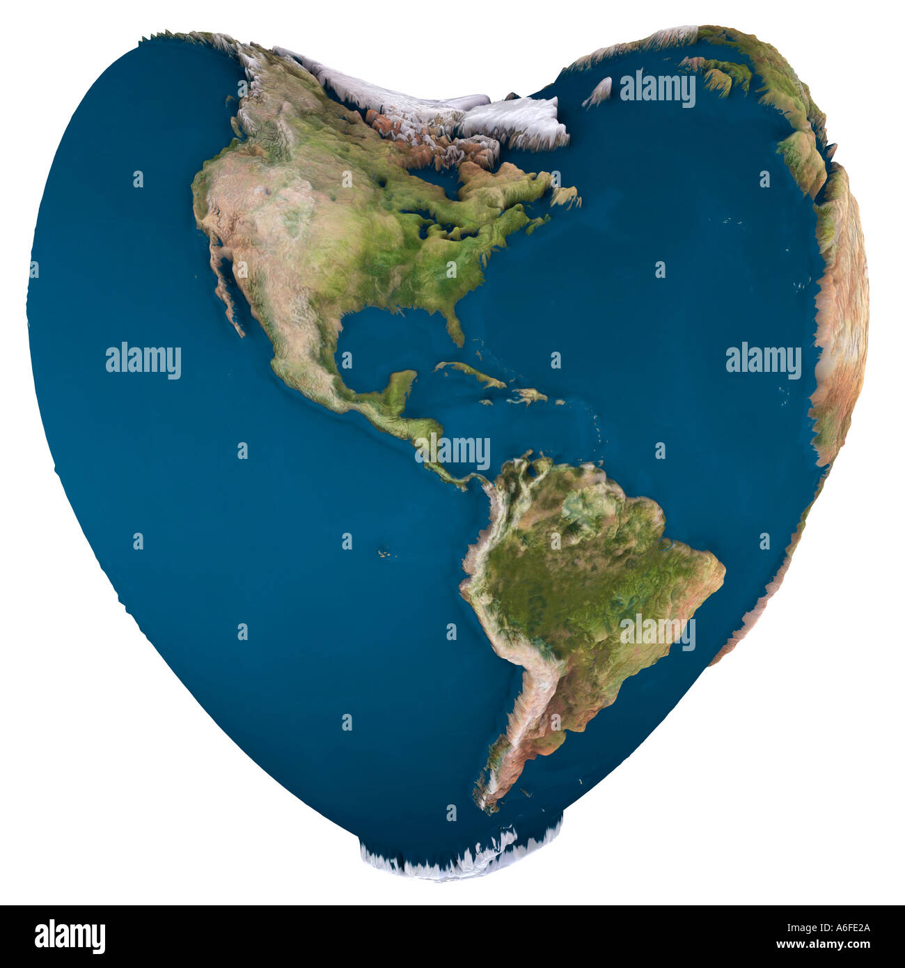 globe earth in shape of heart Stock Photo - Alamy
