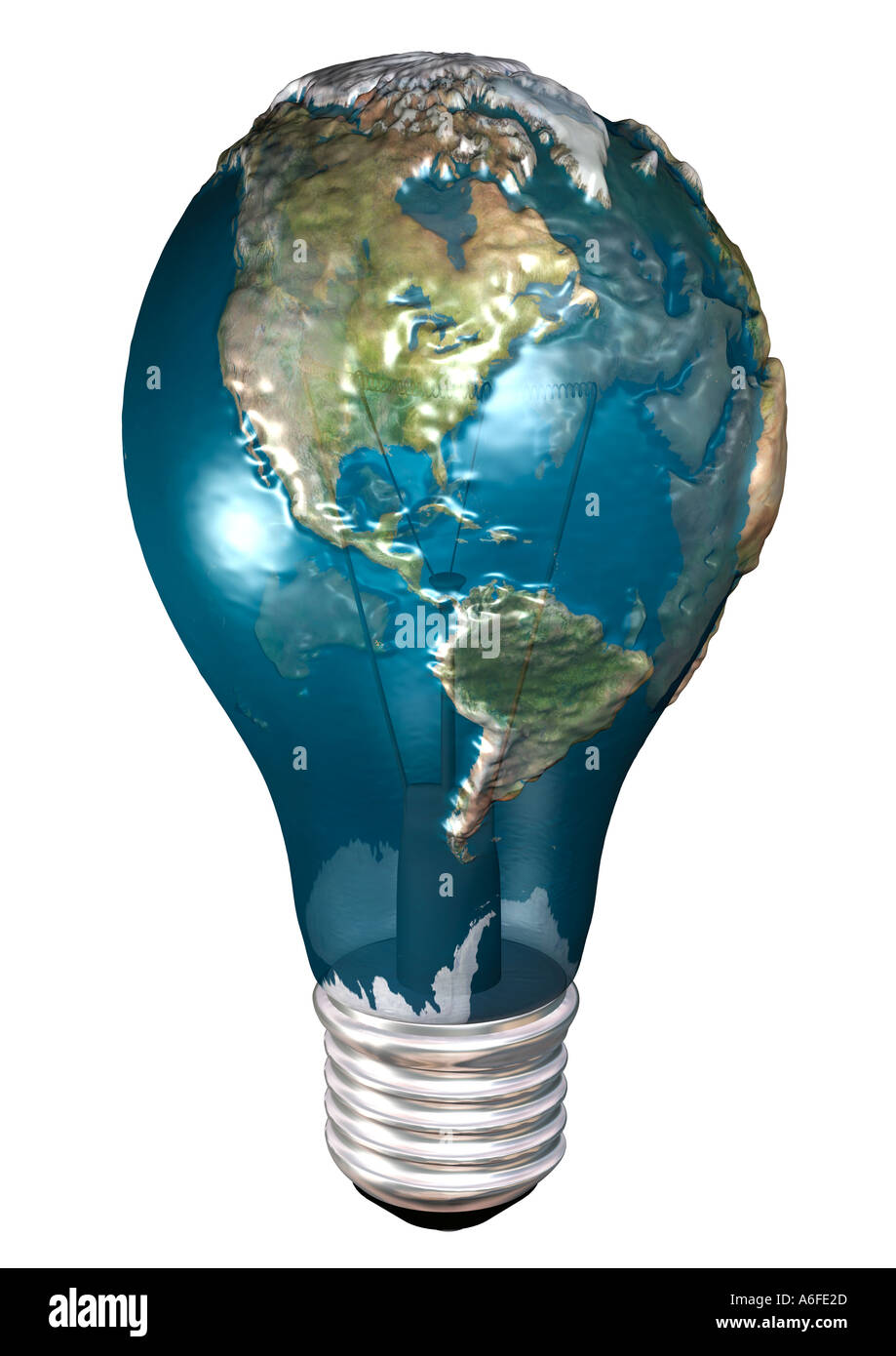 earth globe in shape of bulb light Stock Photo - Alamy