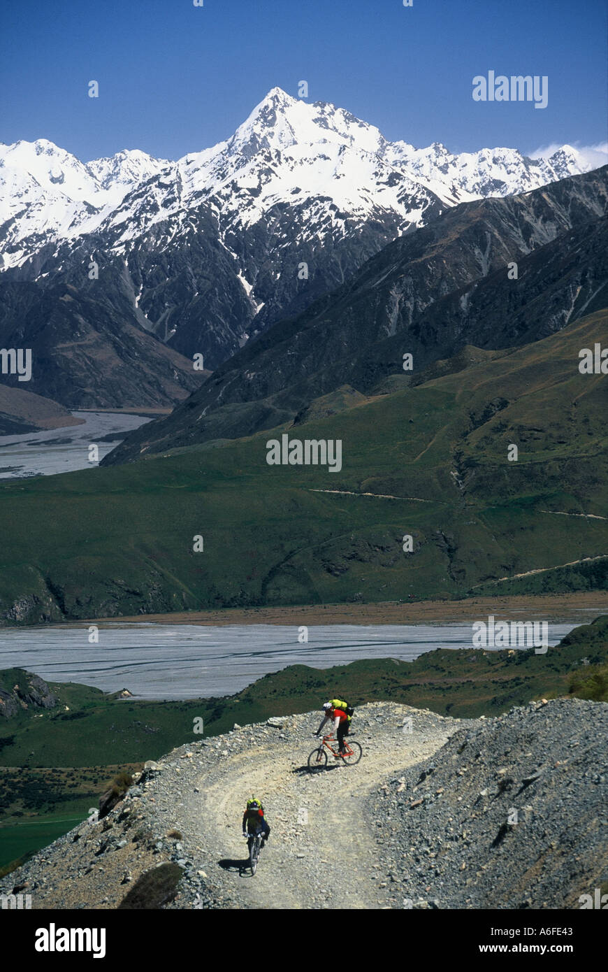 Mountain Bikes above Rangitata River Valley Southern Traverse Adventure ...